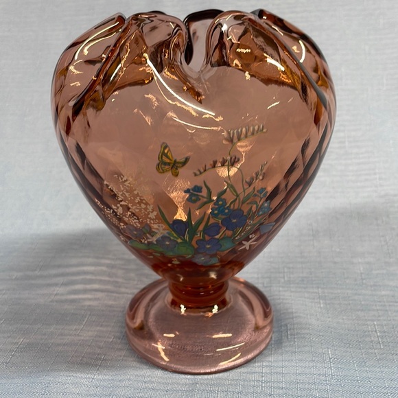 Fenton | Art | Fenton Pink Glass Diamond Optic Inverted Ruffled Top 6 ...